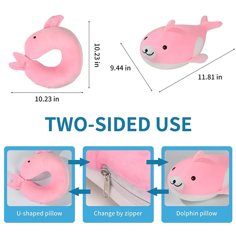 Custom Pink Dolphin Toy Plush Pillow Stuffed Animals Gifts Seal Plushie ...