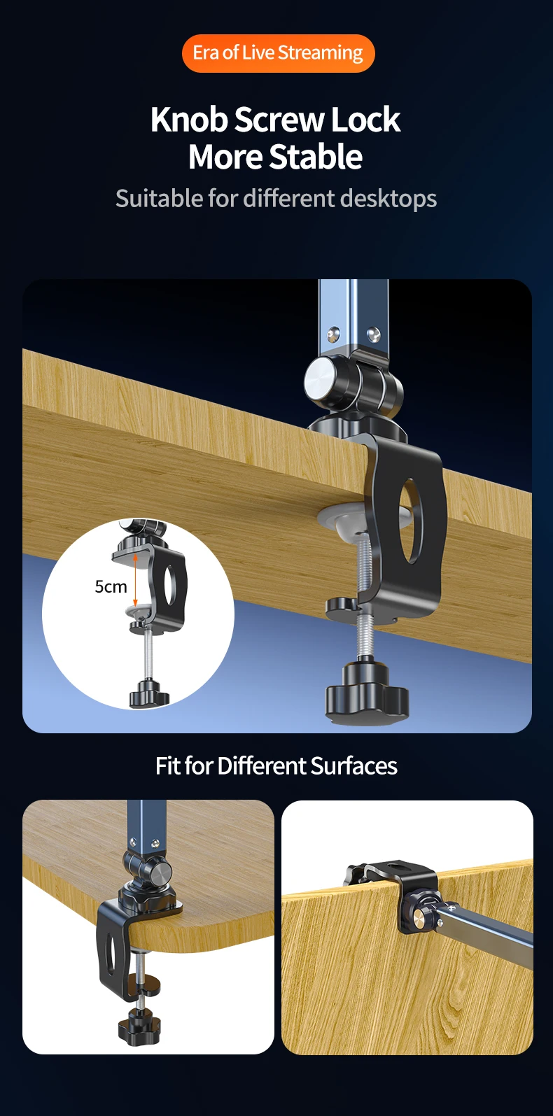 2024 New Design Adjustable Dual Suction Cup Mount Microphone Boom Arm ...