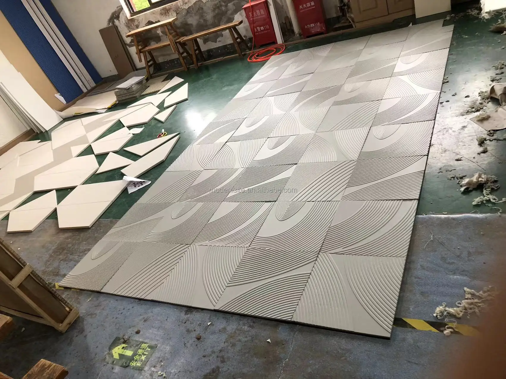 Hotel Home Decoration 3D Leather Carved Backdrop Panels