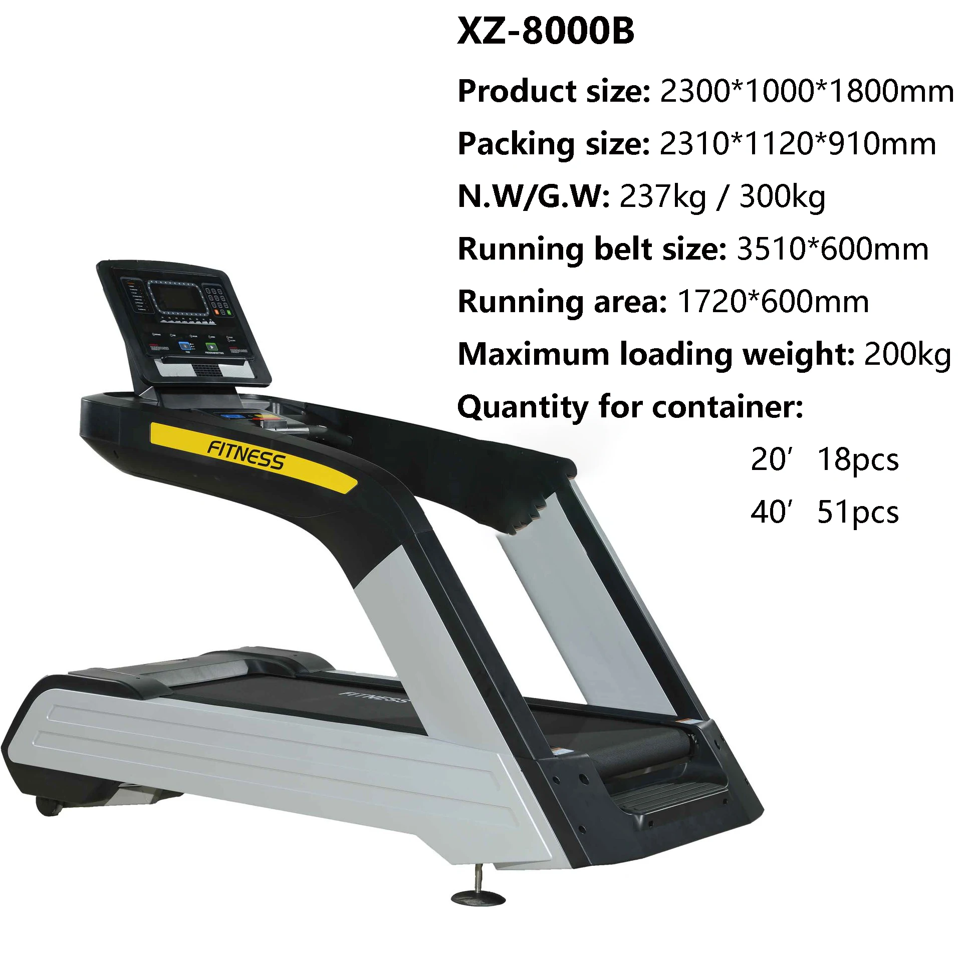Multi-functional Commercial Gym Equipment Motorized Ultra-quiet Running ...