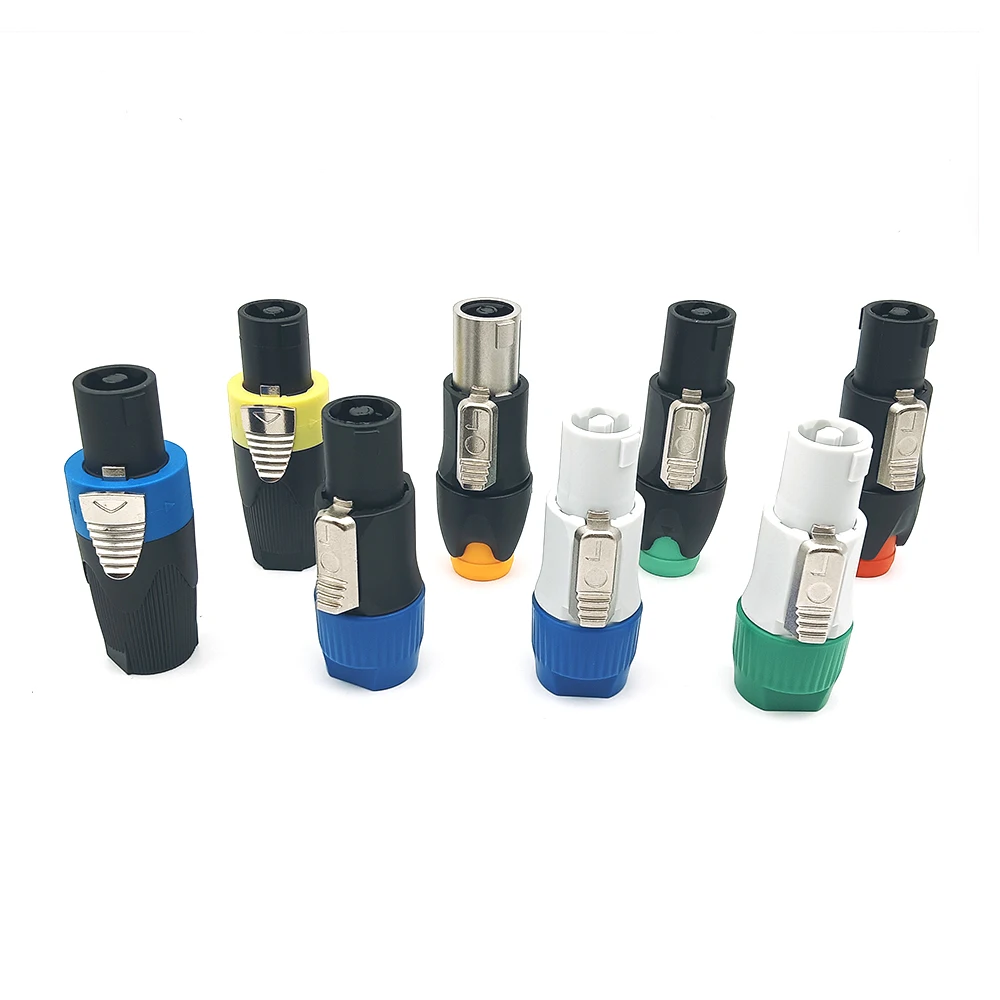 Professional 4-Core XLR Connector Stage Speaker Cannon Adapter Audio ...