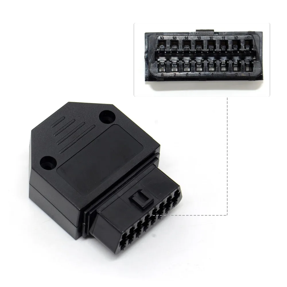 Universal OBD2 16pin Male Connector Adaptor for Diagnostics