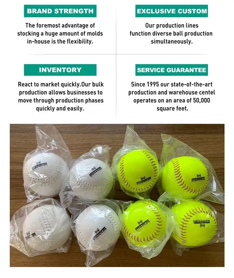 Custom Printed Logo Full Grain PU PVC Leather Baseballs