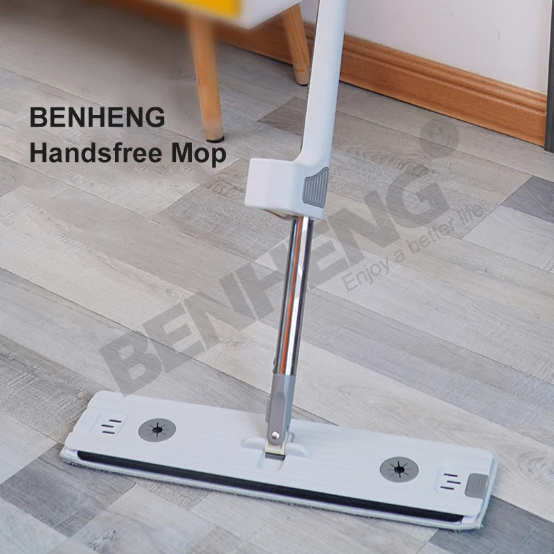 Benheng Handsfree Squeeze Dry Flat Mop With Eva Squeege 50cm Mop Plate ...