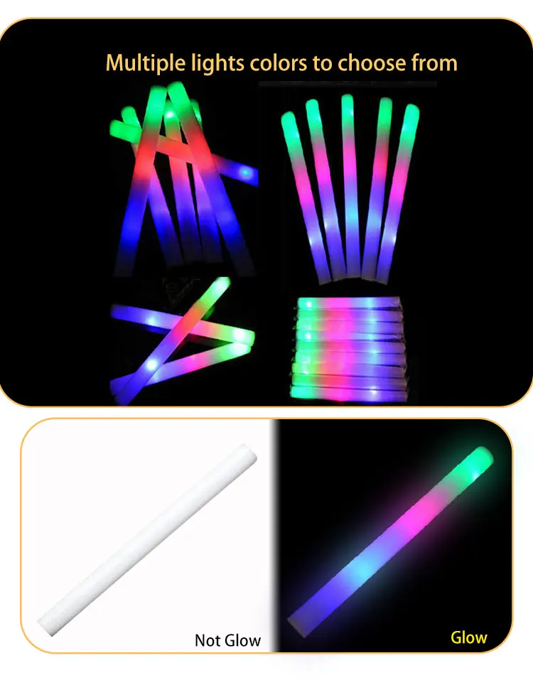 Foam LED Light-Up Stick 48cm Bulk Pack New Design Neon Led Party Wand ...
