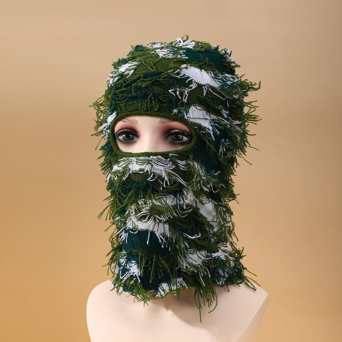 Custom Knitted Balaclava Full Face Mask Cover One Hole Knit Beanie Camo ...