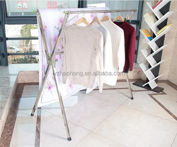 Stainless Steel Floor Mounted X-shaped Clothes Hanger Folding Clothes ...
