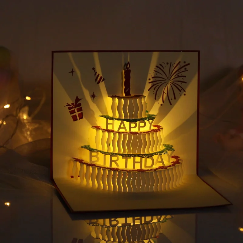 Light Up Happy Birthday Greeting Cards With Music - Buy Greeting Card ...
