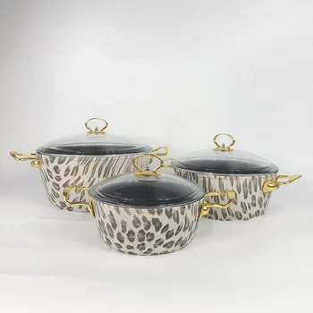 Heavy Duty Forged Aluminum Leopard Print Cooking Pot With Die Cast ...