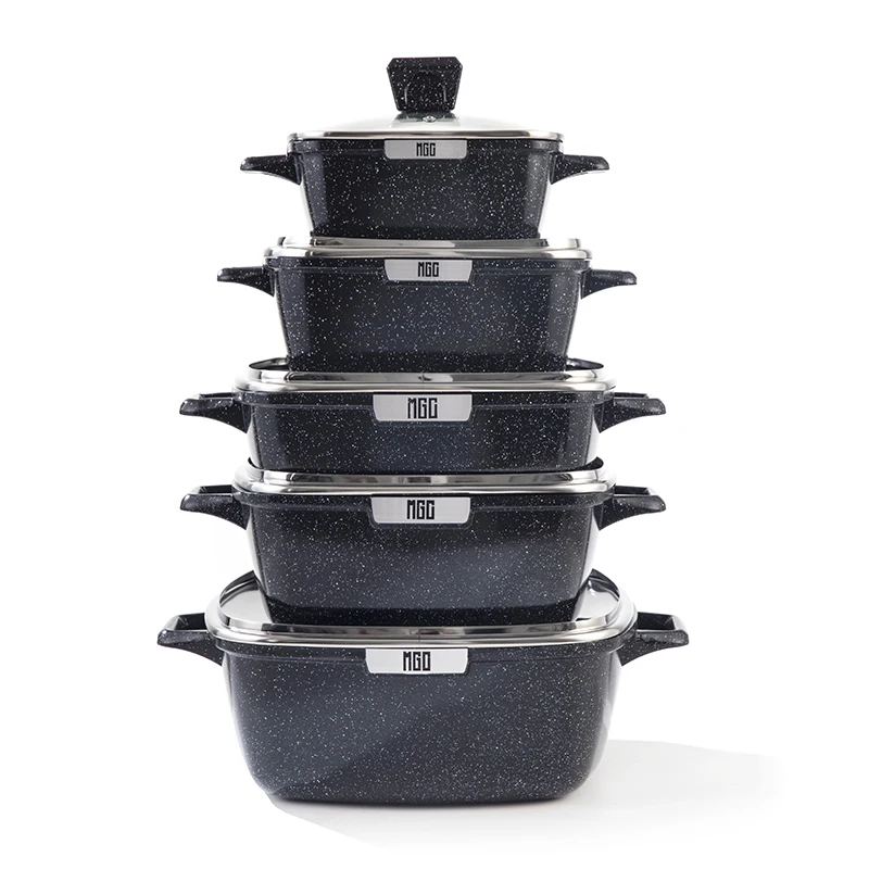 Mgc Custom Good Quality Hot Pot Set White Die Cast Ceramic Nonstick ...