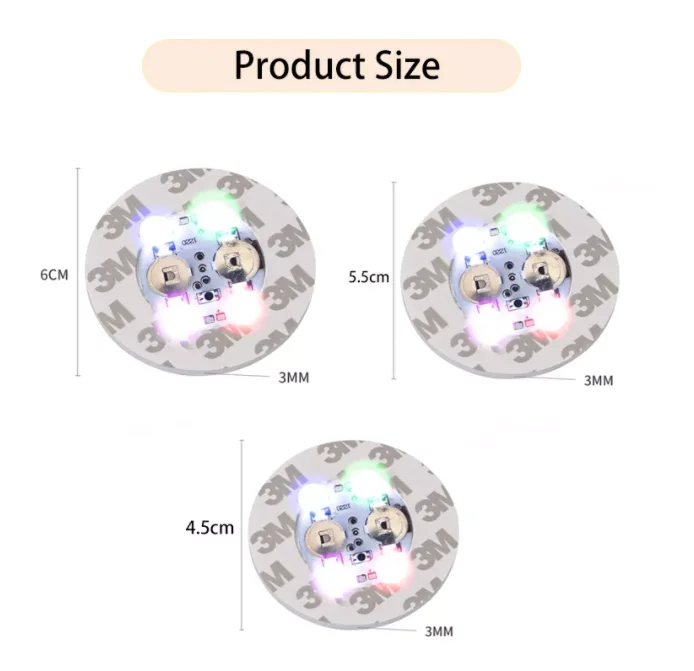 Customized Logo Round Eva Led Bottle Coasters Sticker Led Light Cup ...