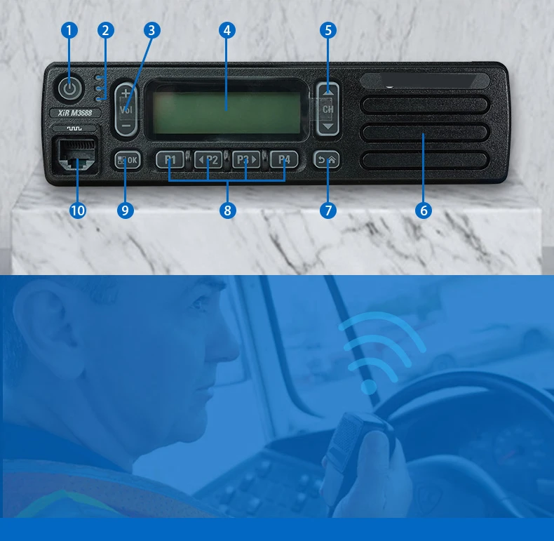 Original Dm1600 Vehicle Mounted Vhf Radio Dm1600 Vehicle Radio ...