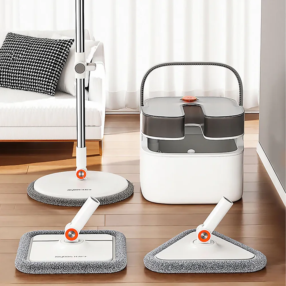 Joybos 360° Rotating Spin Mop Set with Magic Spin Bucket and Three Mop ...