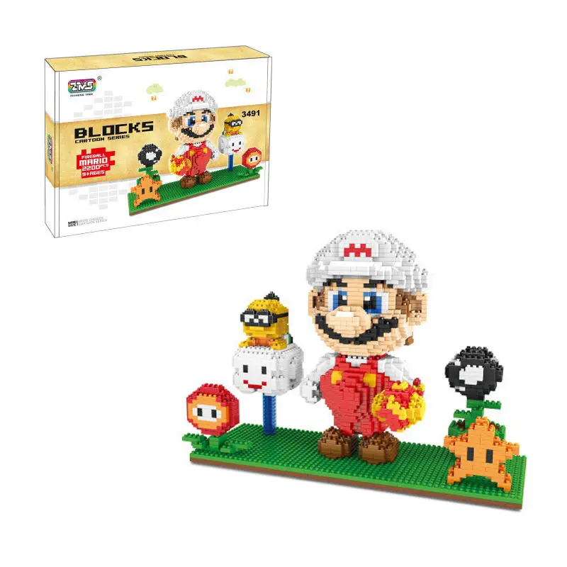 Cartoon Collection Game - Assembled Marioed Diamond Bricks