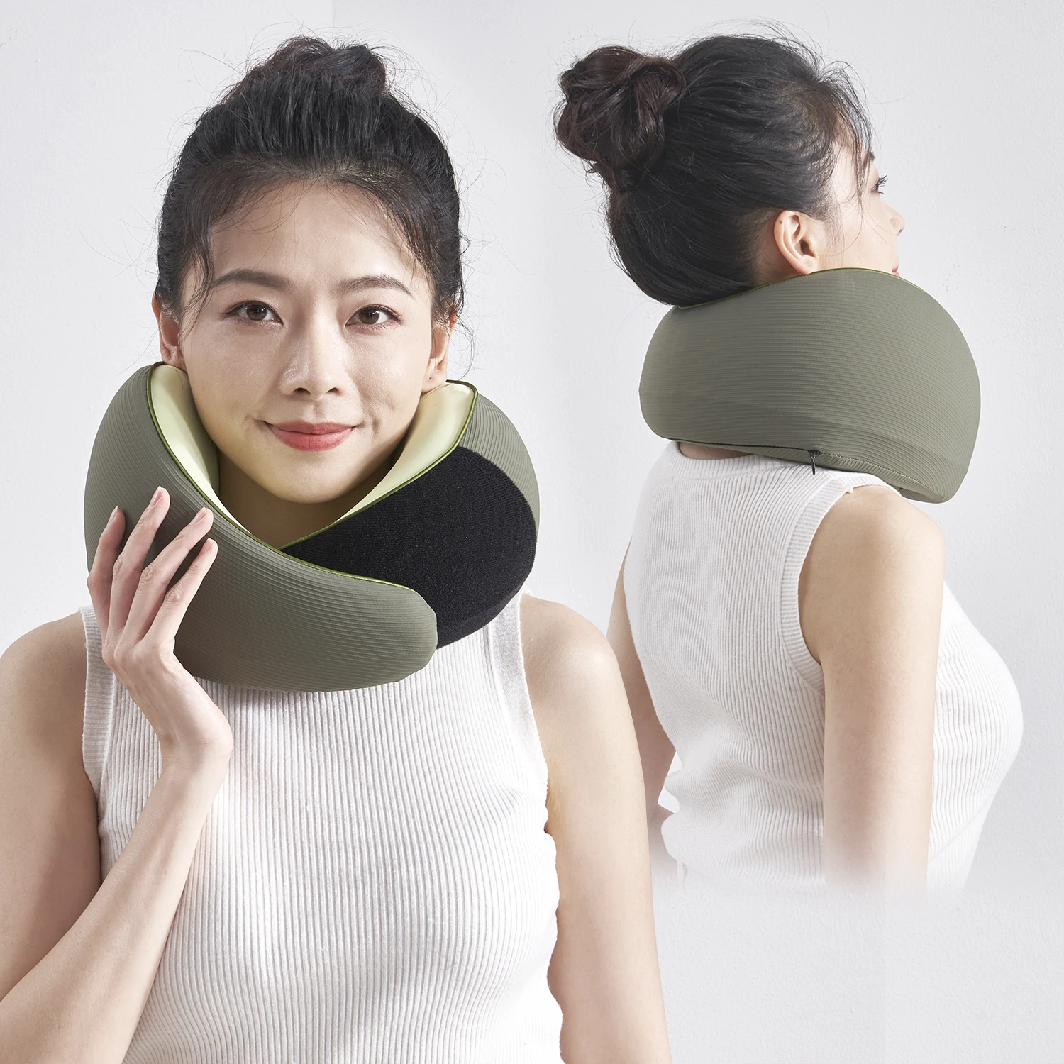Saien 3 In 1 Cooling U-shape Travel Pillow For Airplane Memory Foam ...