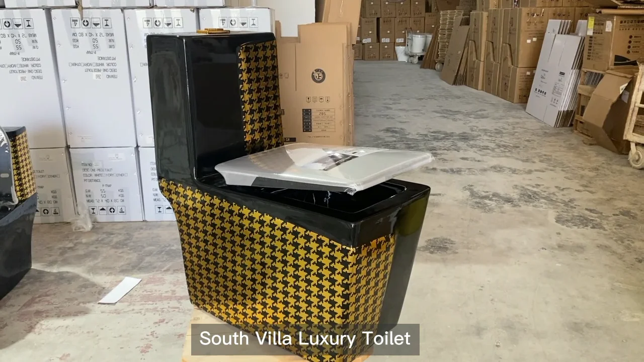Vintage Luxury Black Gold Commode Toilet Bowl Ceramic Sanitary Ware ...