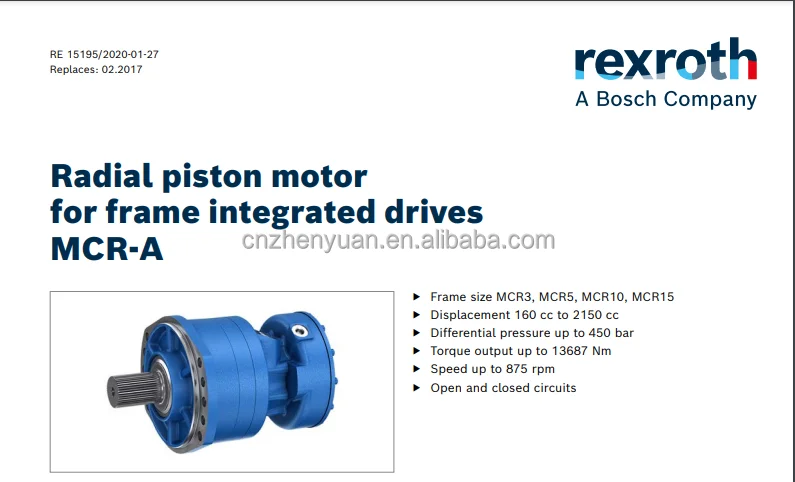 Mcr5f620f180z33a0m1l01sso532f Zhenyuan Hydraulic Wheel Motor Mcr5f ...