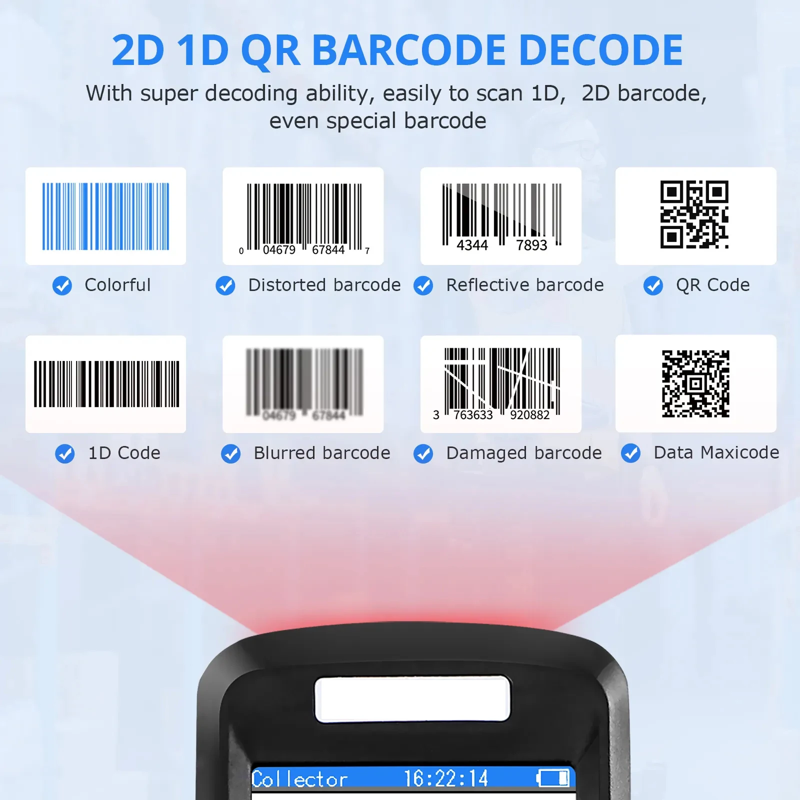 2D QR Wireless Barcode Scanner - Efficient Inventory Management
