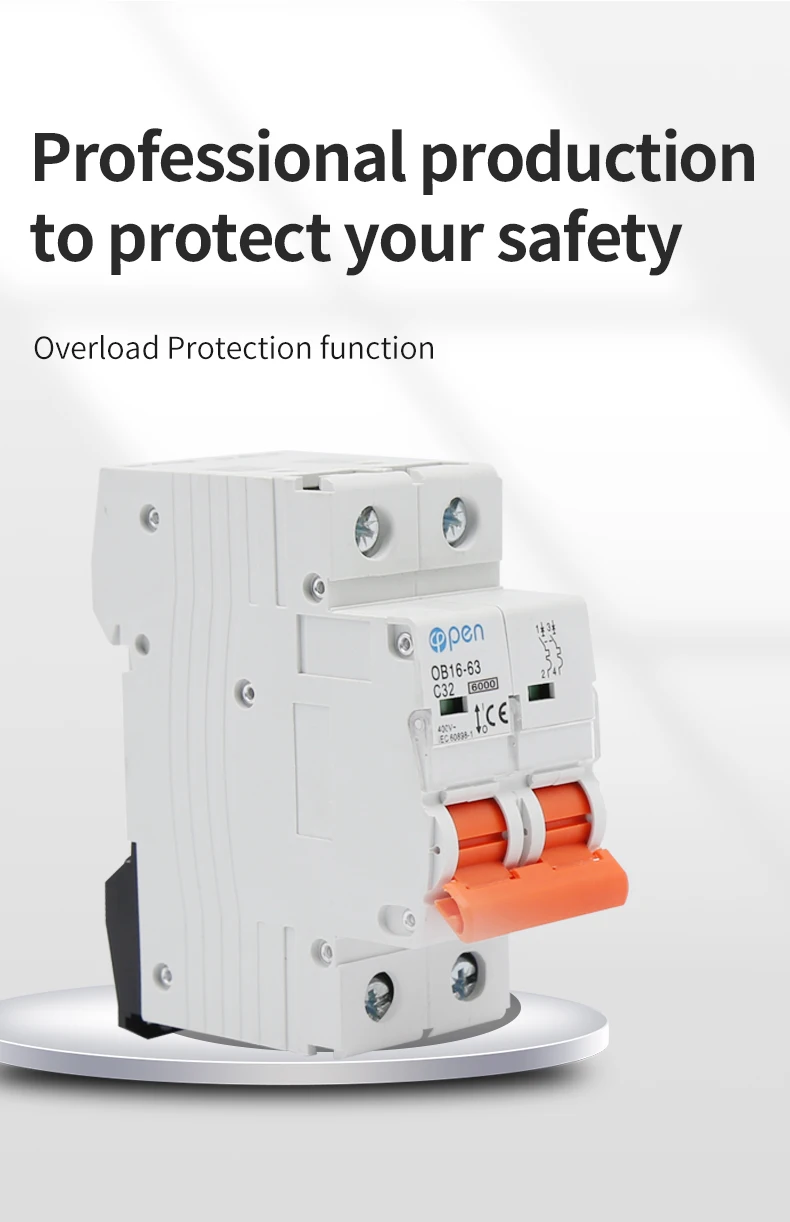 Open Electric MCB AC 220V 380V Mini Miniature Circuit Breaker 1P 2P 3P ...