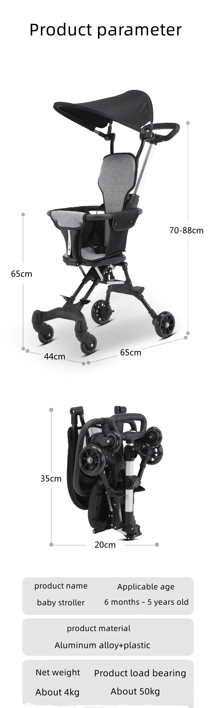 High Quantity Portable Baby Stroller Small Carriage Ordinary Pull Rod ...