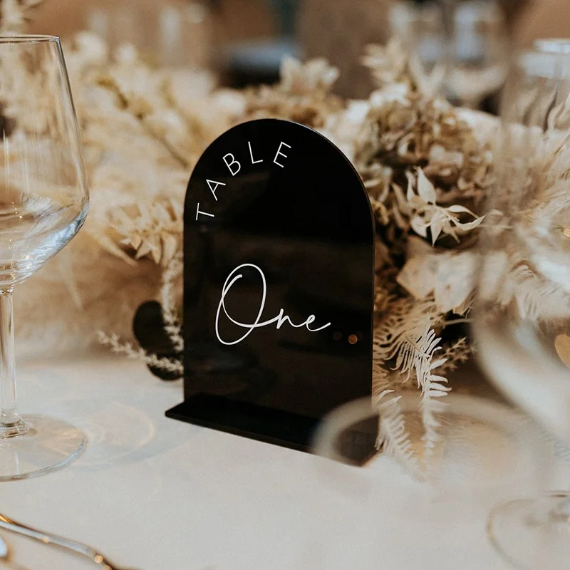 Modern Gold Mirror Acrylic Table Numbers Clear Frosted White Black ...