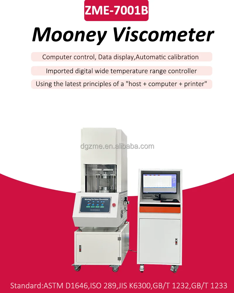 Computer Controlled ASTM D1646 Rubber and Plastic Material Mooney ...