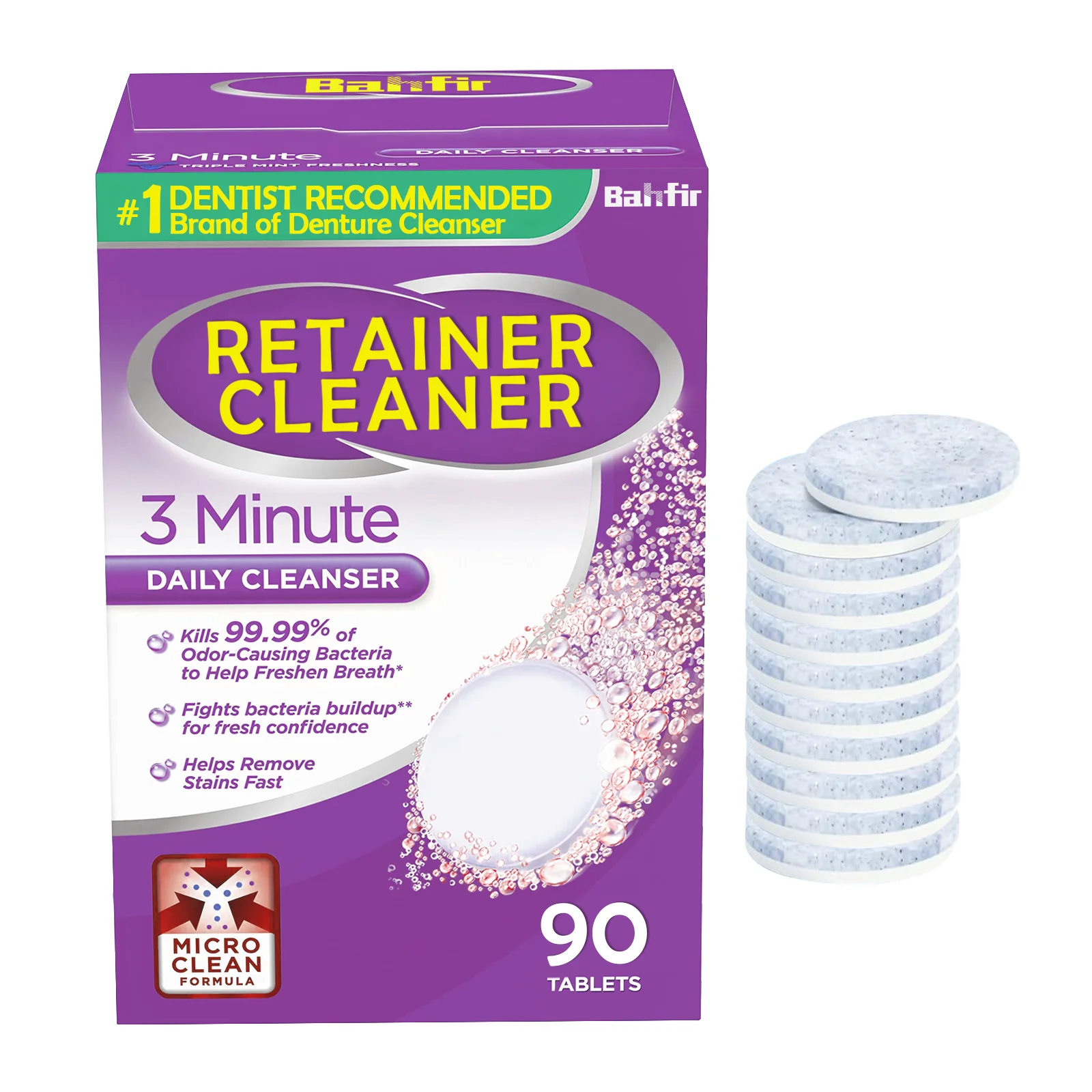 OEM Ratainer Denture Care Tablets Approved Stain Remover and Cleaner for Efficient Denture ...