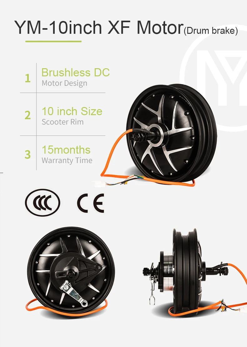 Ym 10 Inch XF Motor Bldc Hub Motor 3000w Electric Motorcycle Conversion ...