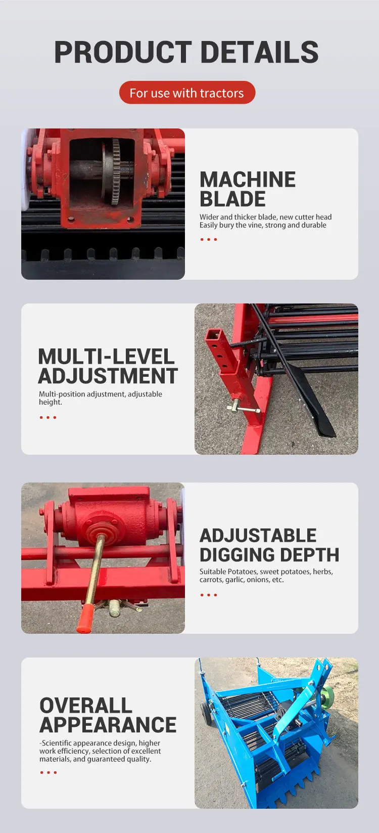 New Design Mini Sweet Potato Digger Garlic Cassava Harvester With Gear ...