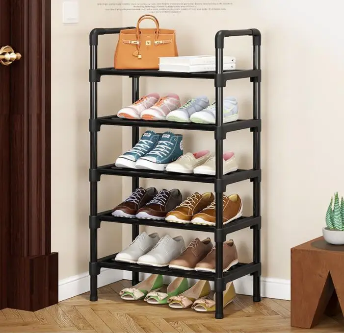 Entryway Metal Shelf Stackable Shoe Storage Boots Storage Shelf Simple ...