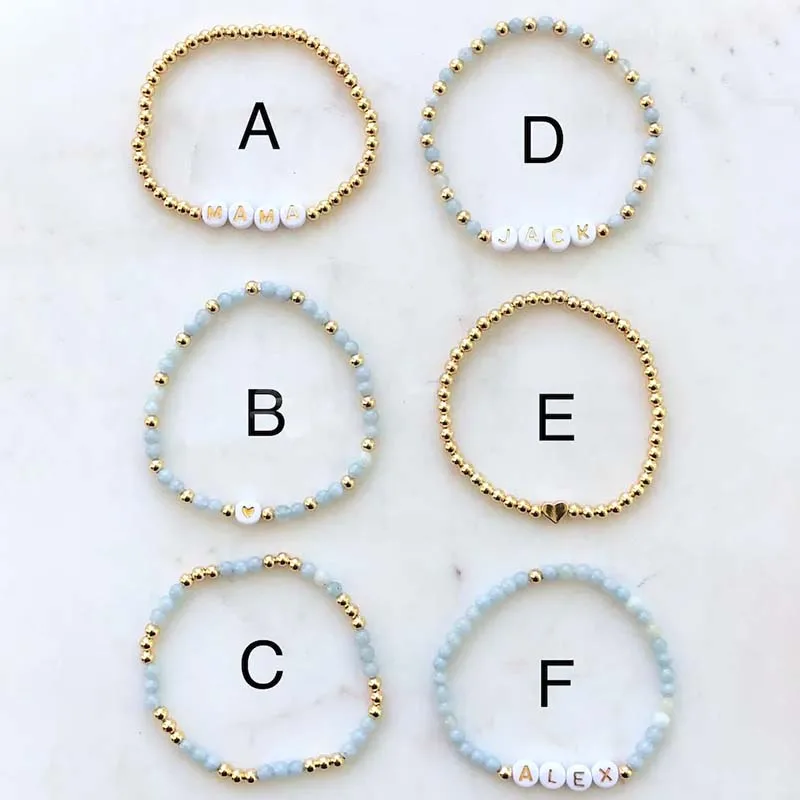 Custom Personalized Gemstone Word Bracelet for Kids Name
