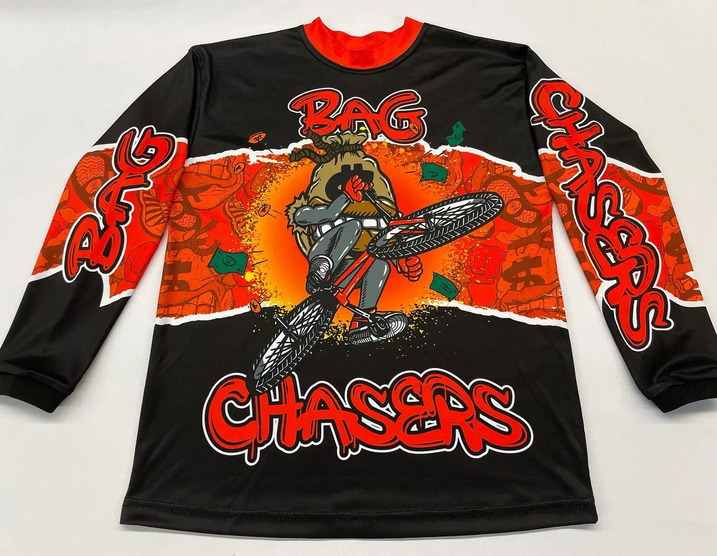 Custom 100% Polyester Long Sleeve BMX Jersey - Sublimation Print