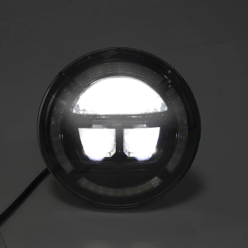 7 Inch Led Headlight Custom Logo Tuff Plus Round Black Led Headlights ...