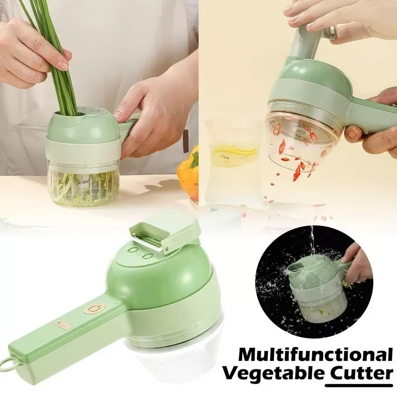4 in 1 Handheld Electric Vegetable Cutter Kit - Wireless Food Choppers
