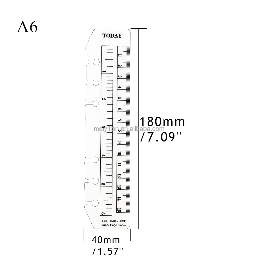 A5 A6 A7 Plastic Bookmark Ruler - Clear Divider & Measuring Tool