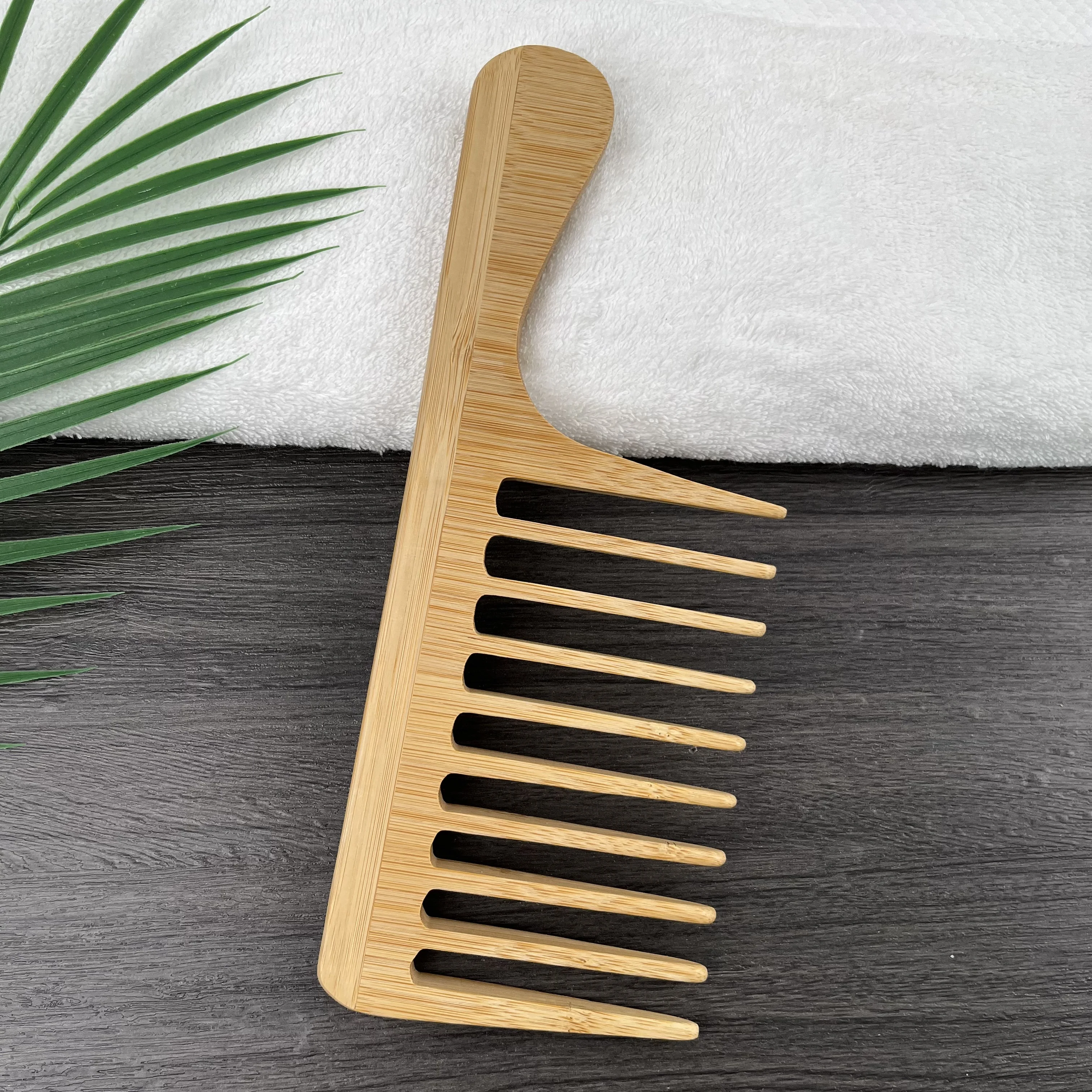 Big Size Bamboo Wide Tooth Comb - Eco-Friendly Hair Brush
