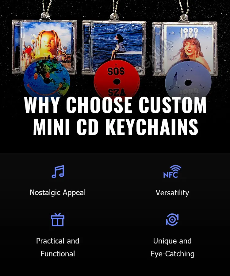 Custom Mini Cd Case Keychain - Diy Personalized Gift Set, Oem
