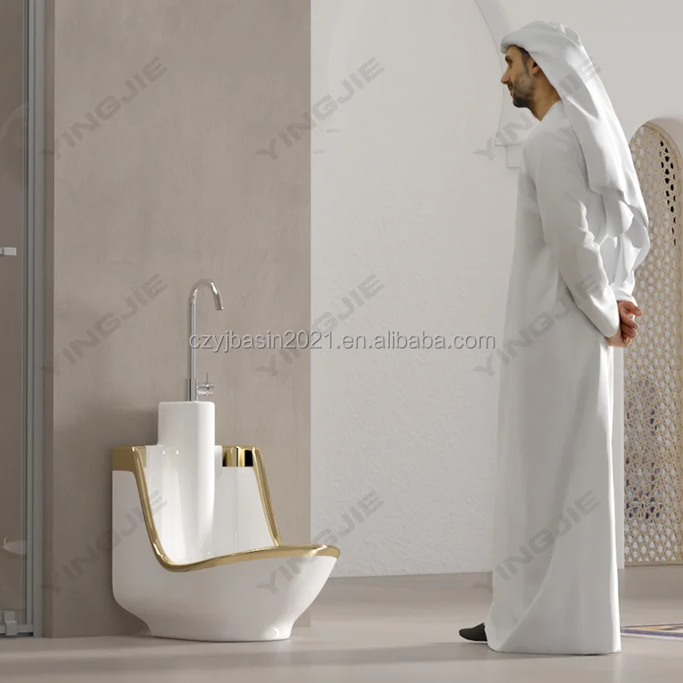 High Quality Wash Foot Basin Ceramic Wudu Basin for Muslim Ablution