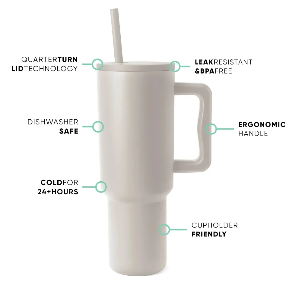 Simple Modern 40 Oz 40oz Insulated Tumbler With Handle And Straw - Buy ...