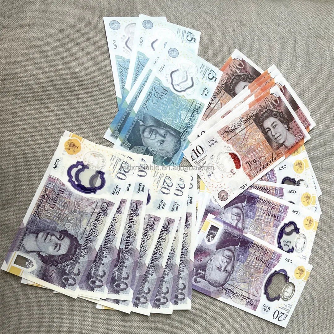 Clear Polymer Movie Prop Money UK - Realistic GBP Notes