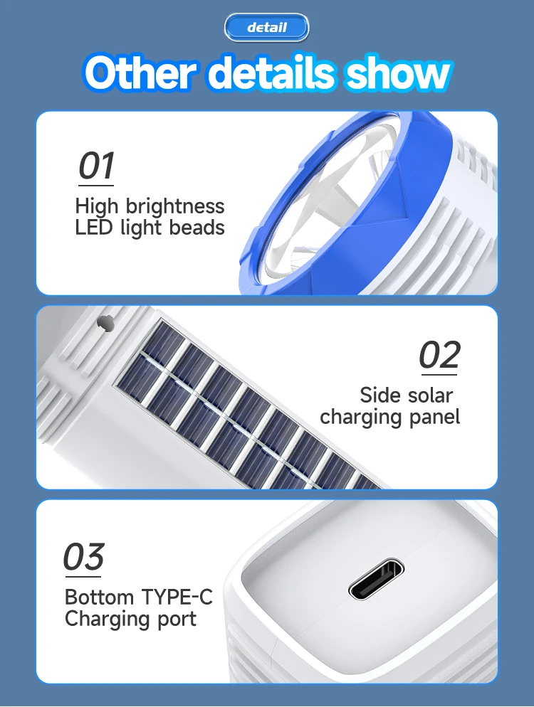 Dp Solar Charging Outdoor Emergency Battery Hand Flashlight Led Solar ...