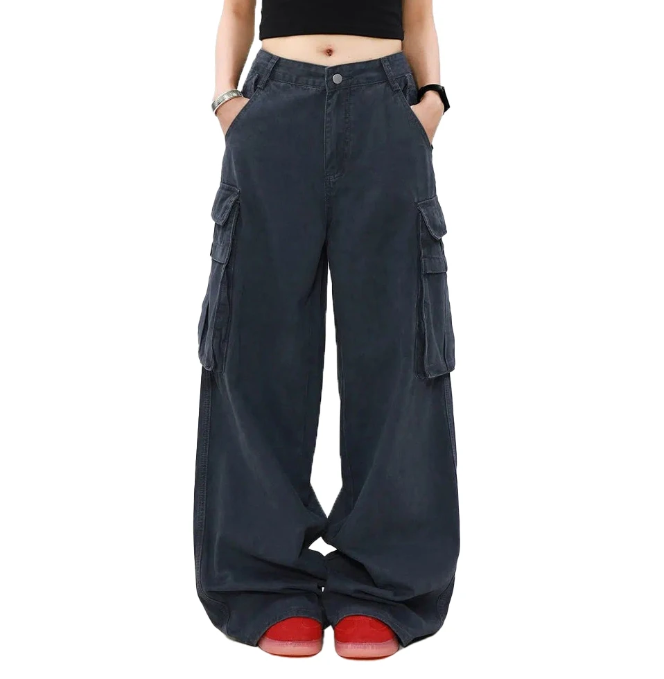 2025 Customizable Cargo Pants High Waist 100% Cotton Canvas Faded ...