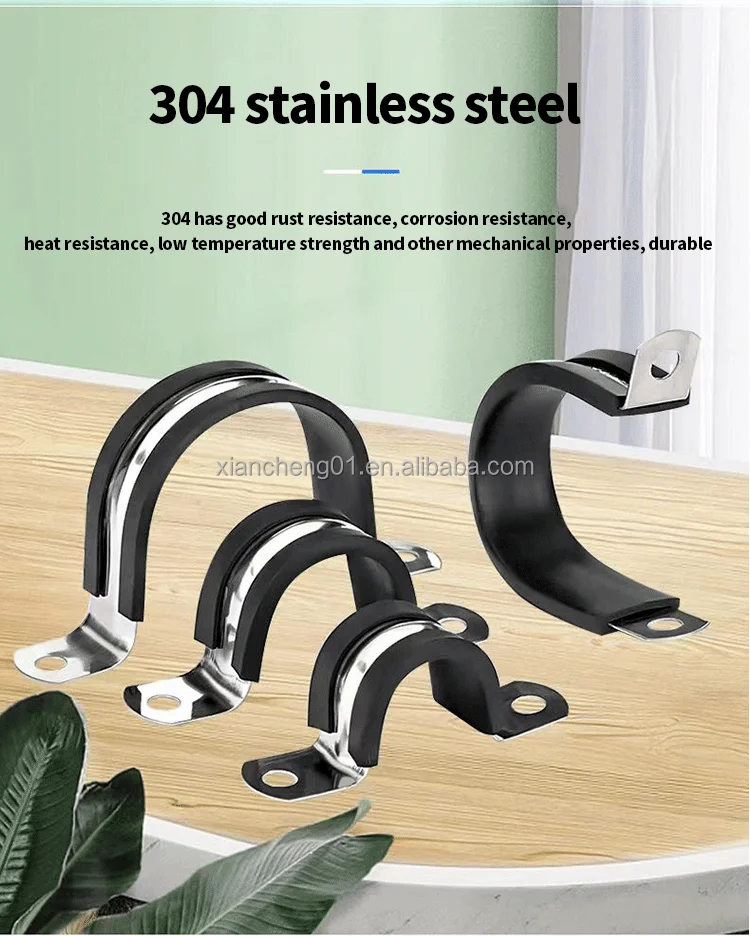 304 Stainless Steel U Type Strap Holder with EPDM Rubber Washer ...