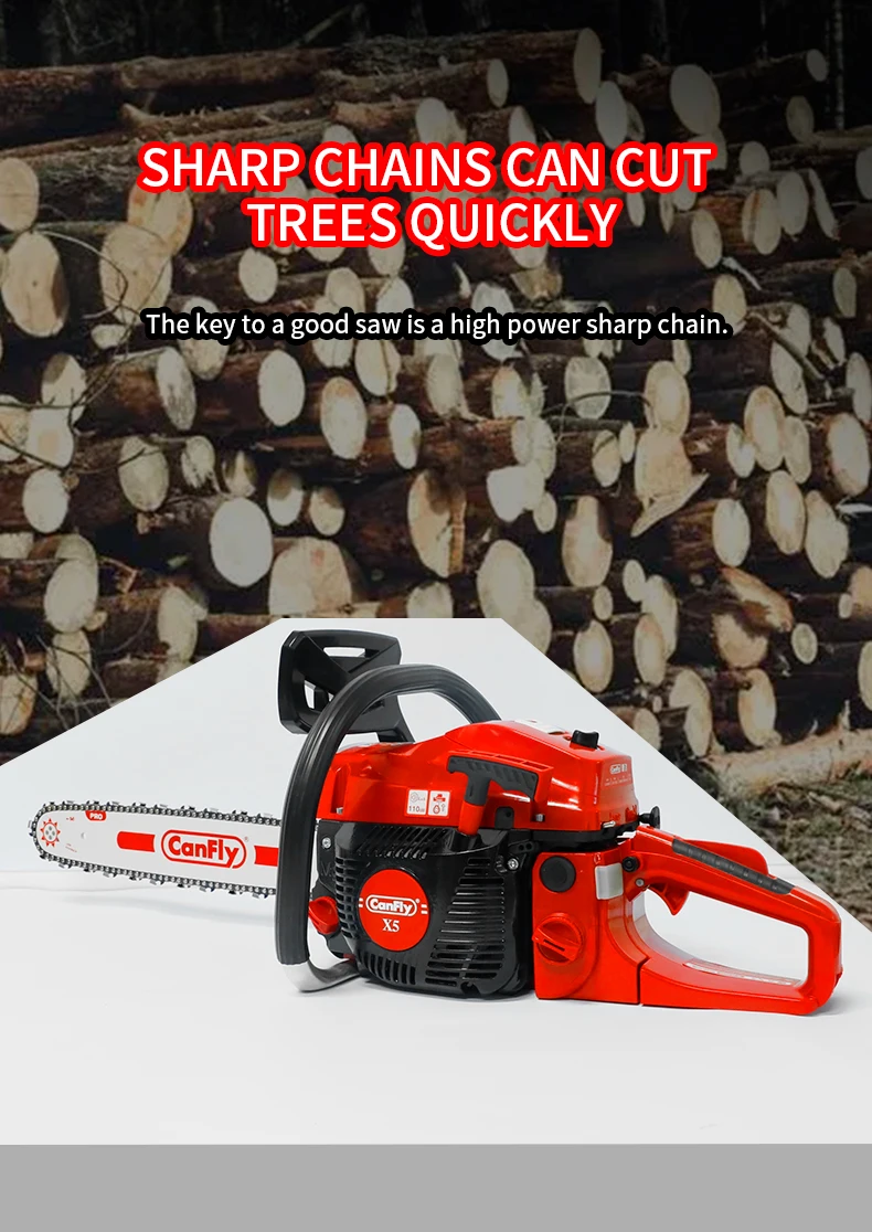 Canfly X5 Gasoline Chainsaw - 18-22 in Wood Cutting Tool, 45.2mm ...