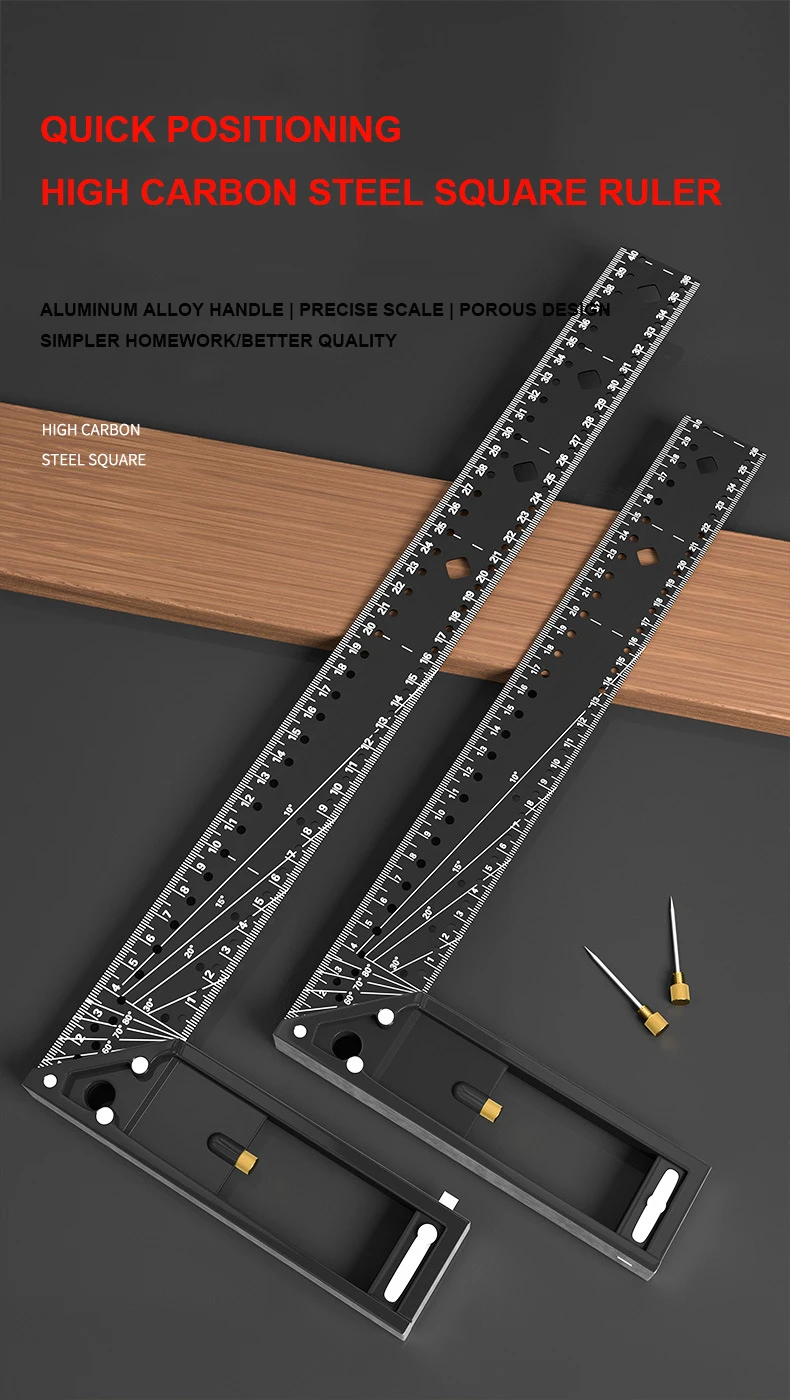 Multi Functional Right Angle Ruler 90 Degree Hole Angle Ruler ...