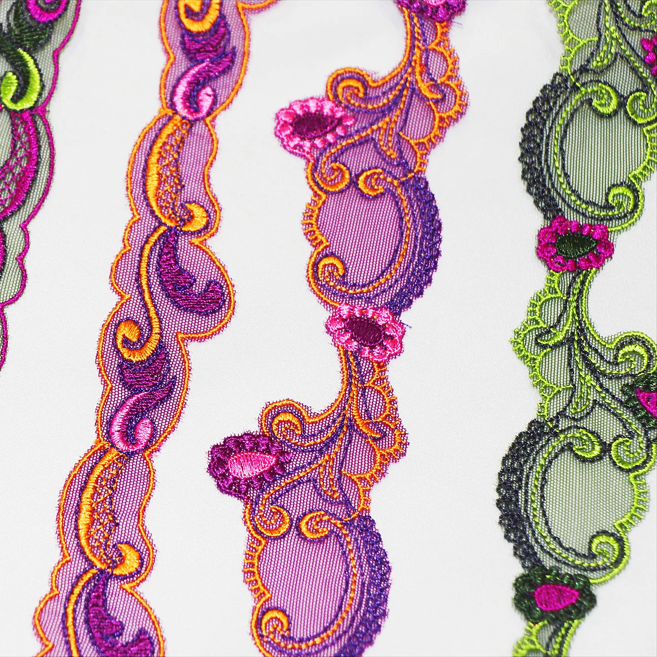 Dynamic Narrow Border Lace Embroidery for Women's Garments