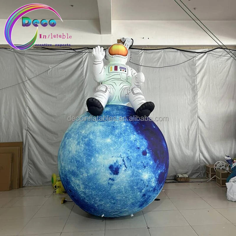 Giant Custom Inflatable Balloon Inflatable Astronaut Sit In Earth - Buy ...