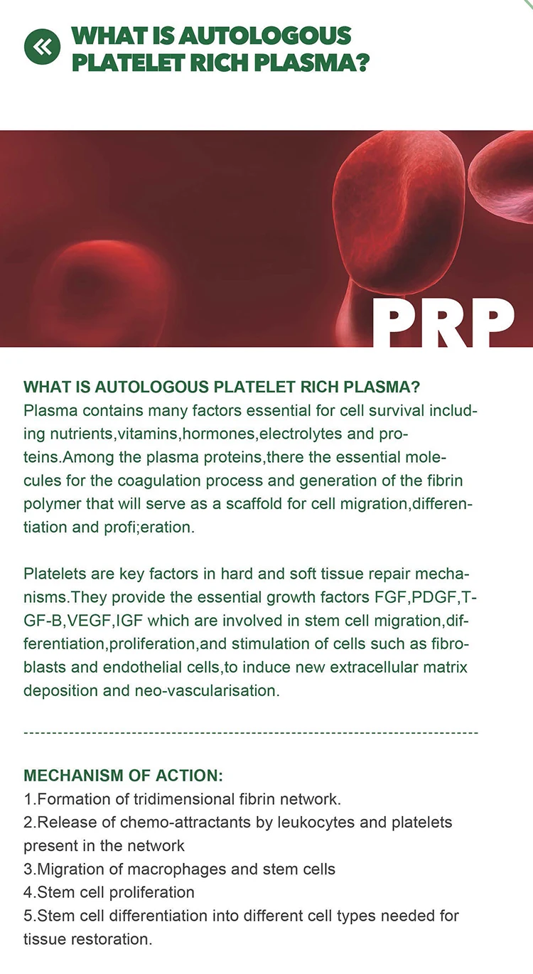 Medical Prp Kit Korea 8ml/ 10ml/ 12ml/ 15ml/ Sodium Citrate Separating ...