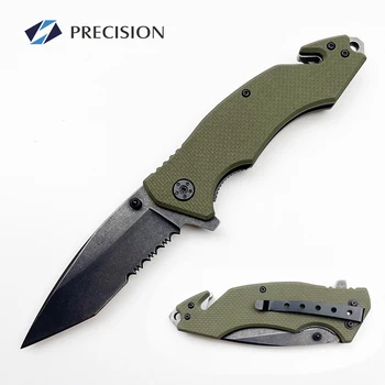 5 Inch Green G10 Handle 3cr13 Blade Custom Outdoor Hunting Tactical ...