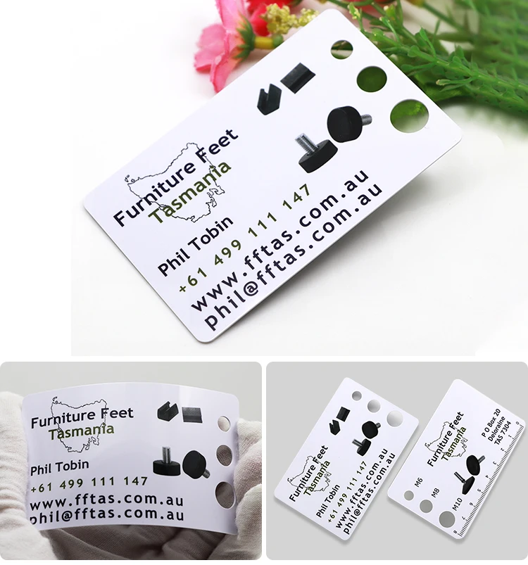 Die Cut Size Printed Waterproof PVC Plastic Name Cards With Holes ...